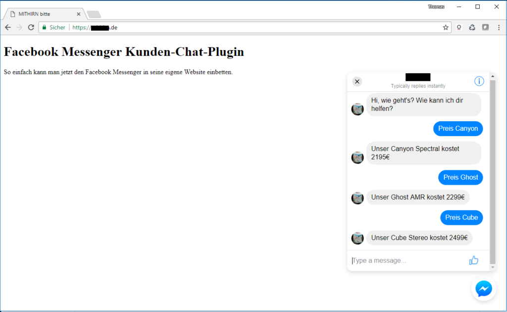 Facebook Messenger Kunden-Chat-Plugin in Website einbetten - Digitale Wunderwelt